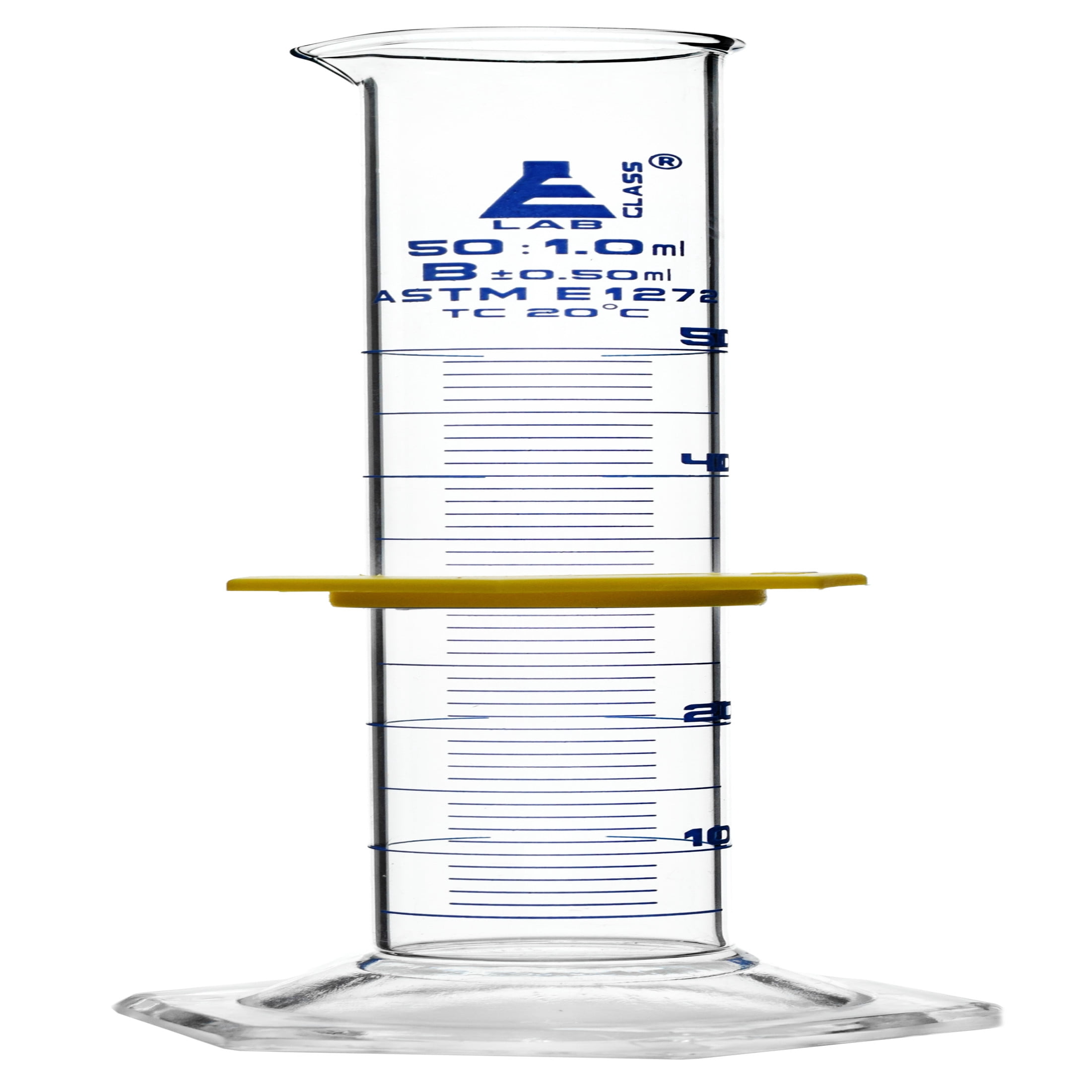 Graduated Cylinder, 50mL - ASTM, Class B Tolerance ±0.50mL - Protective ...