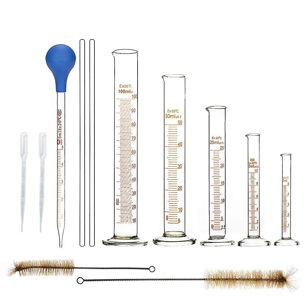 Graduated Cylinder Set,Borosilicate Glass Measuring Cylinders in with ...