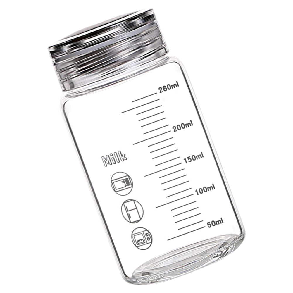 Graduated Glass Portable Water Bottle Outdoor Cup Coffee Liquid ...