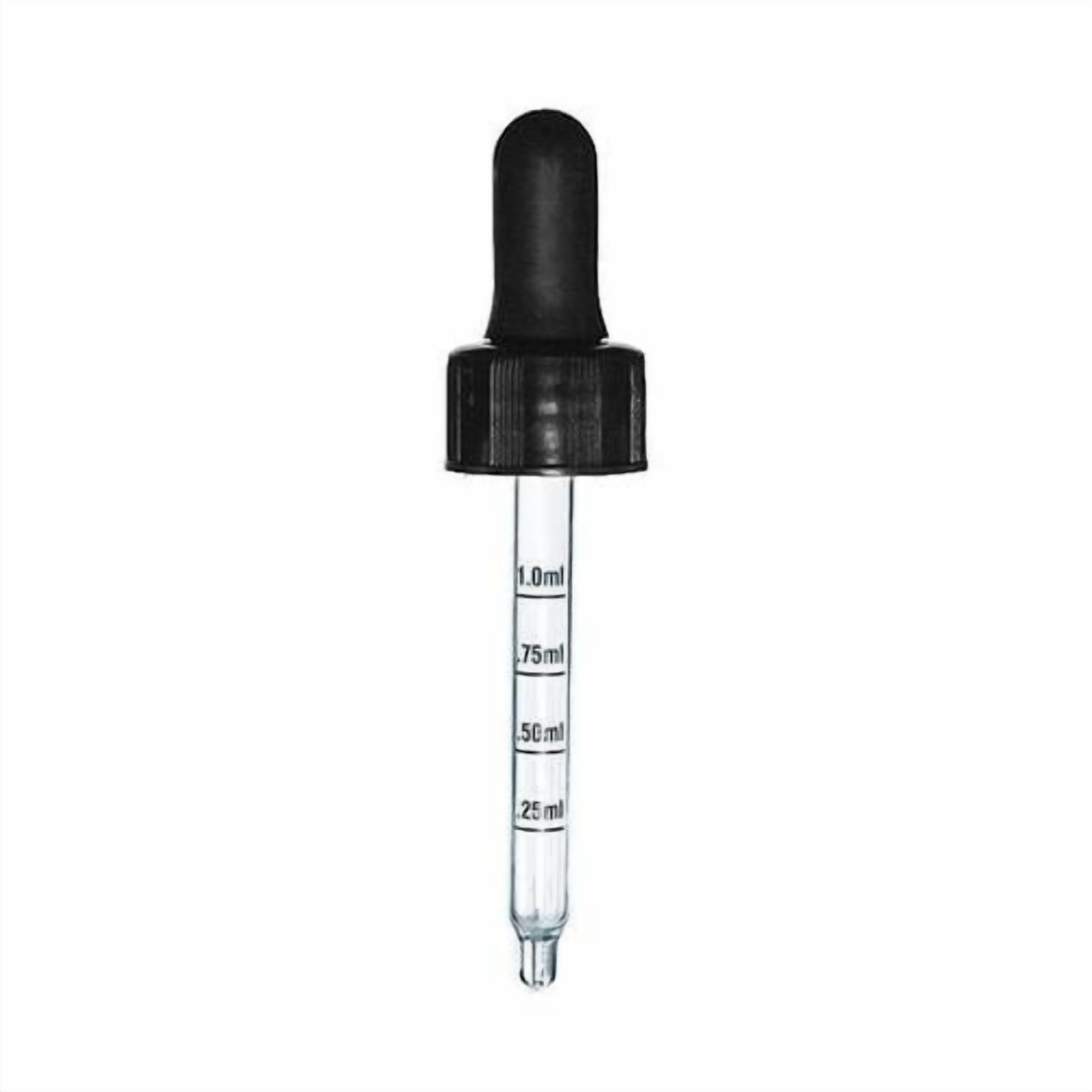 Graduated Measurement Marked Glass Dropper Closure Black (for 1 oz ...