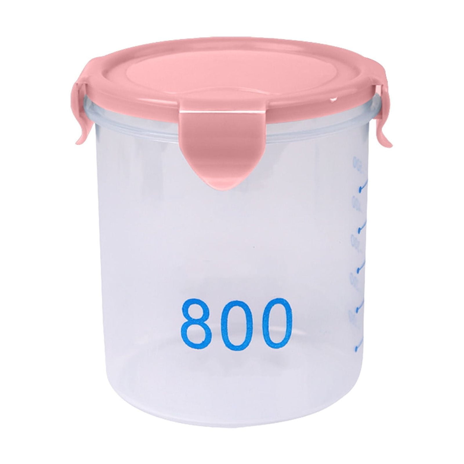 Graduated Round Plastic Storage Jar With Lid Airtight Silicone Seal ...