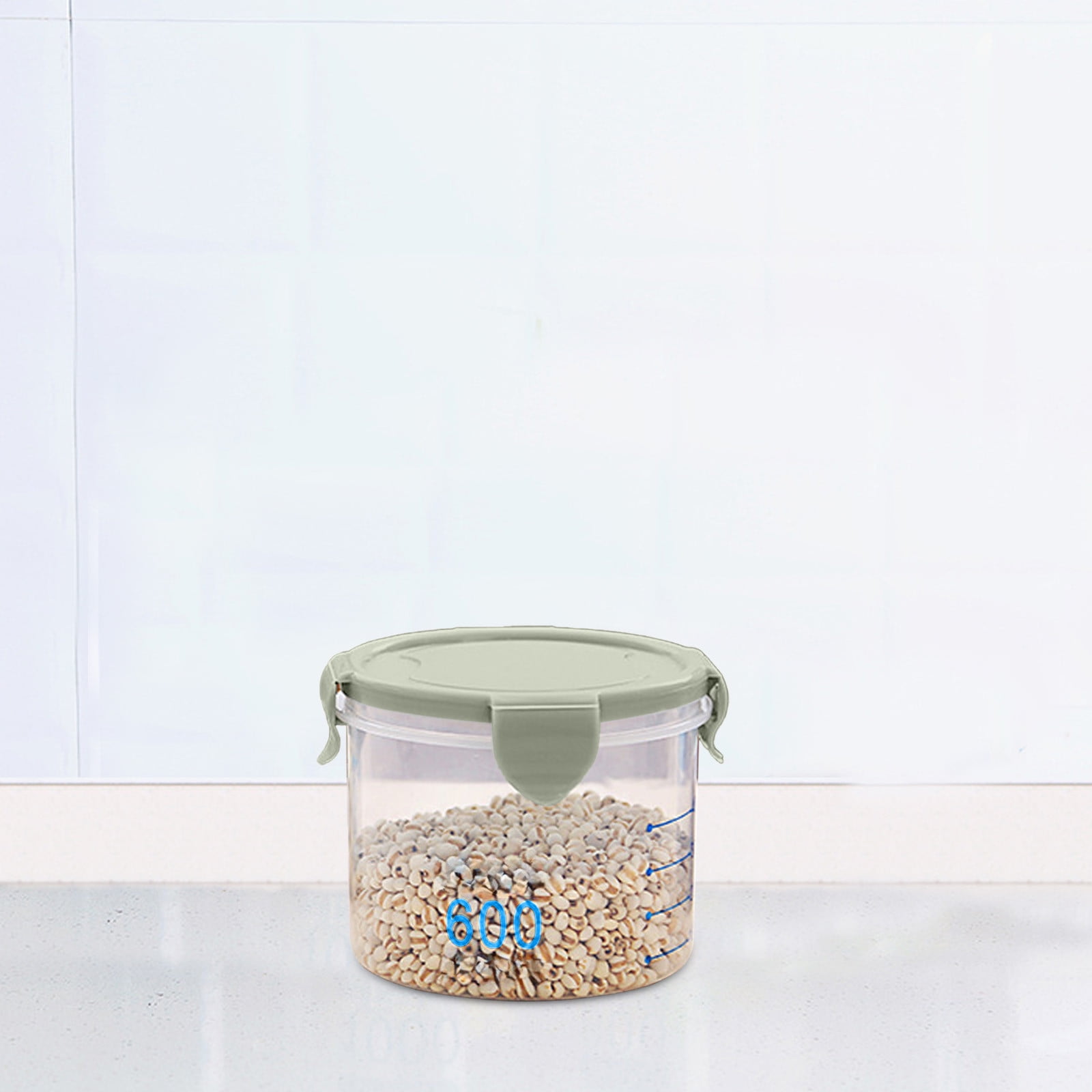 Graduated Round Storage Jars, PP Plastic Sealing Containers with Lids ...