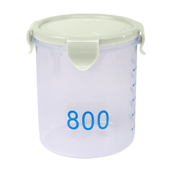 Graduated Round Storage Jars with Sealing Lids, 27 oz Plastic Kitchen ...