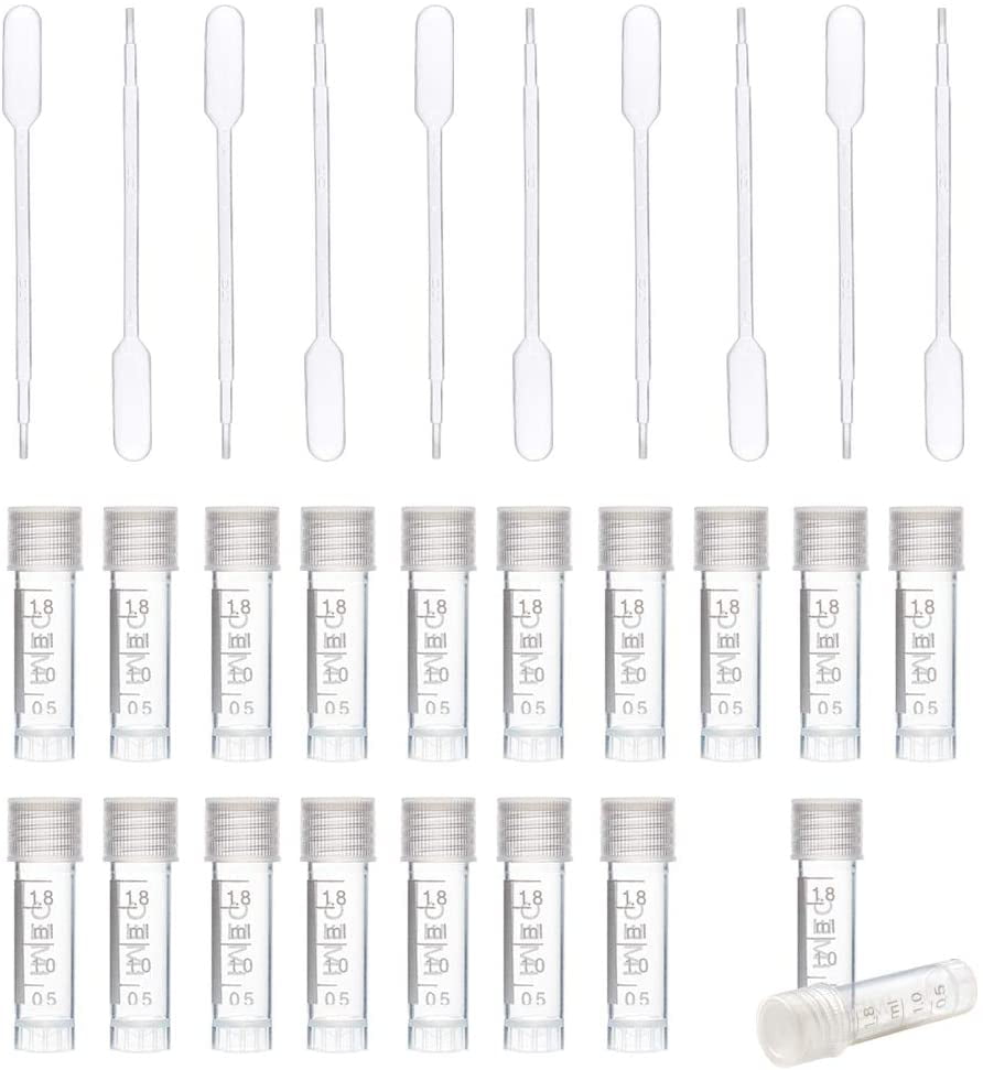 Graduated Tube Plastic Bead Containers with Lid and Plastic Transfer ...