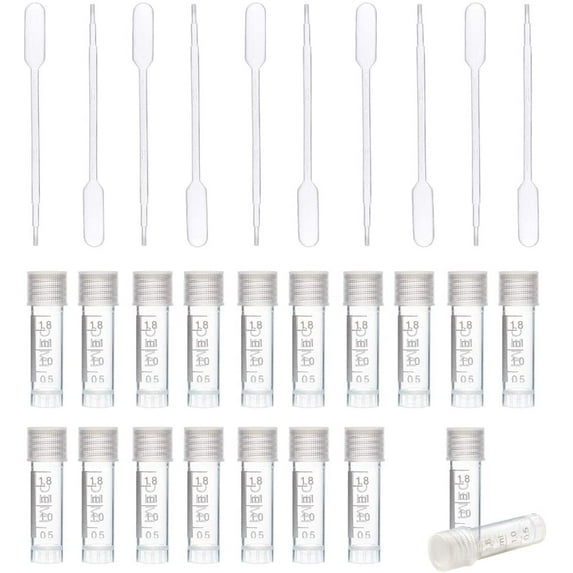 Graduated Tube Plastic Bead Containers with Lid and Plastic Transfer ...