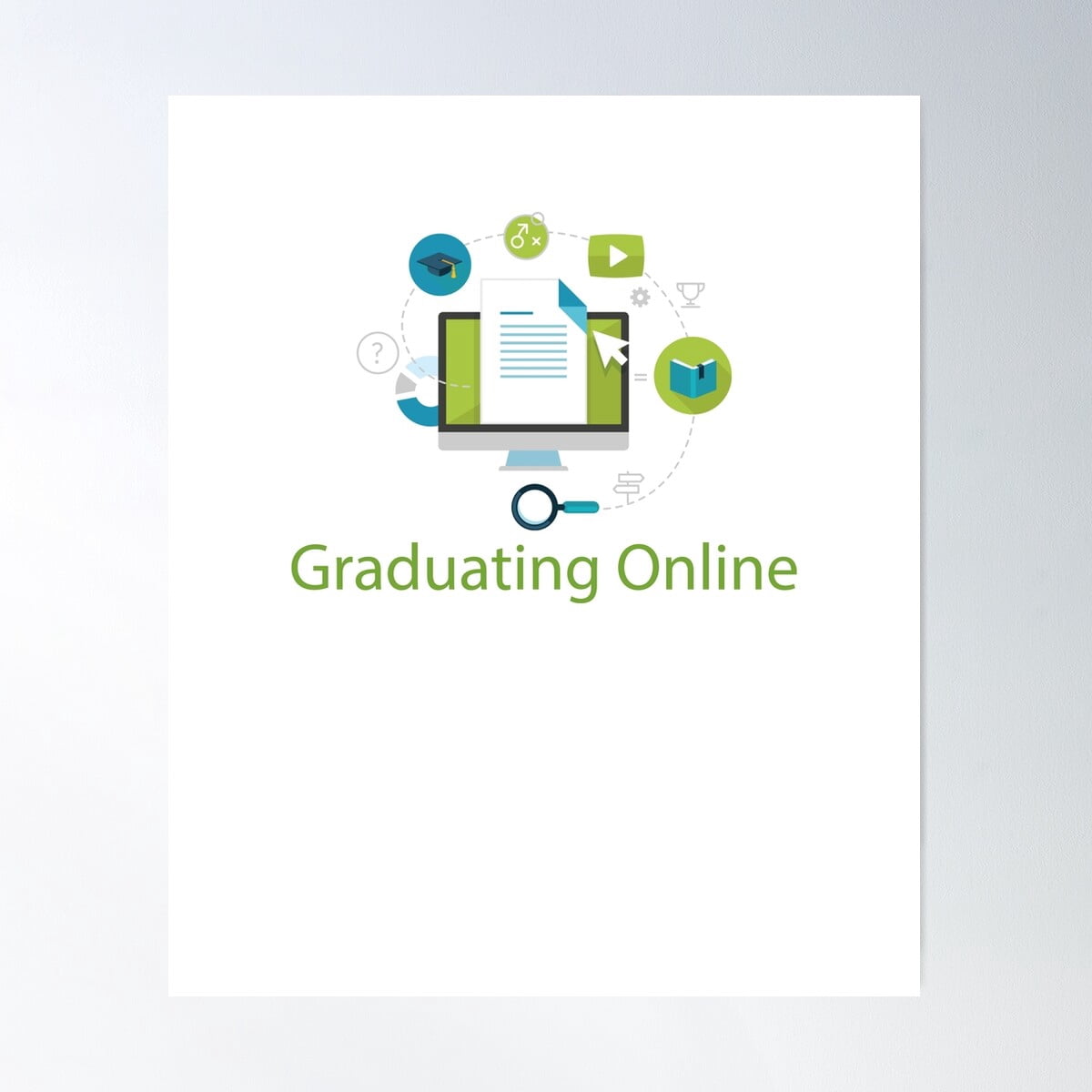 Graduating Online Poster Wall Art, Modern Wall Decor For Living Room ...