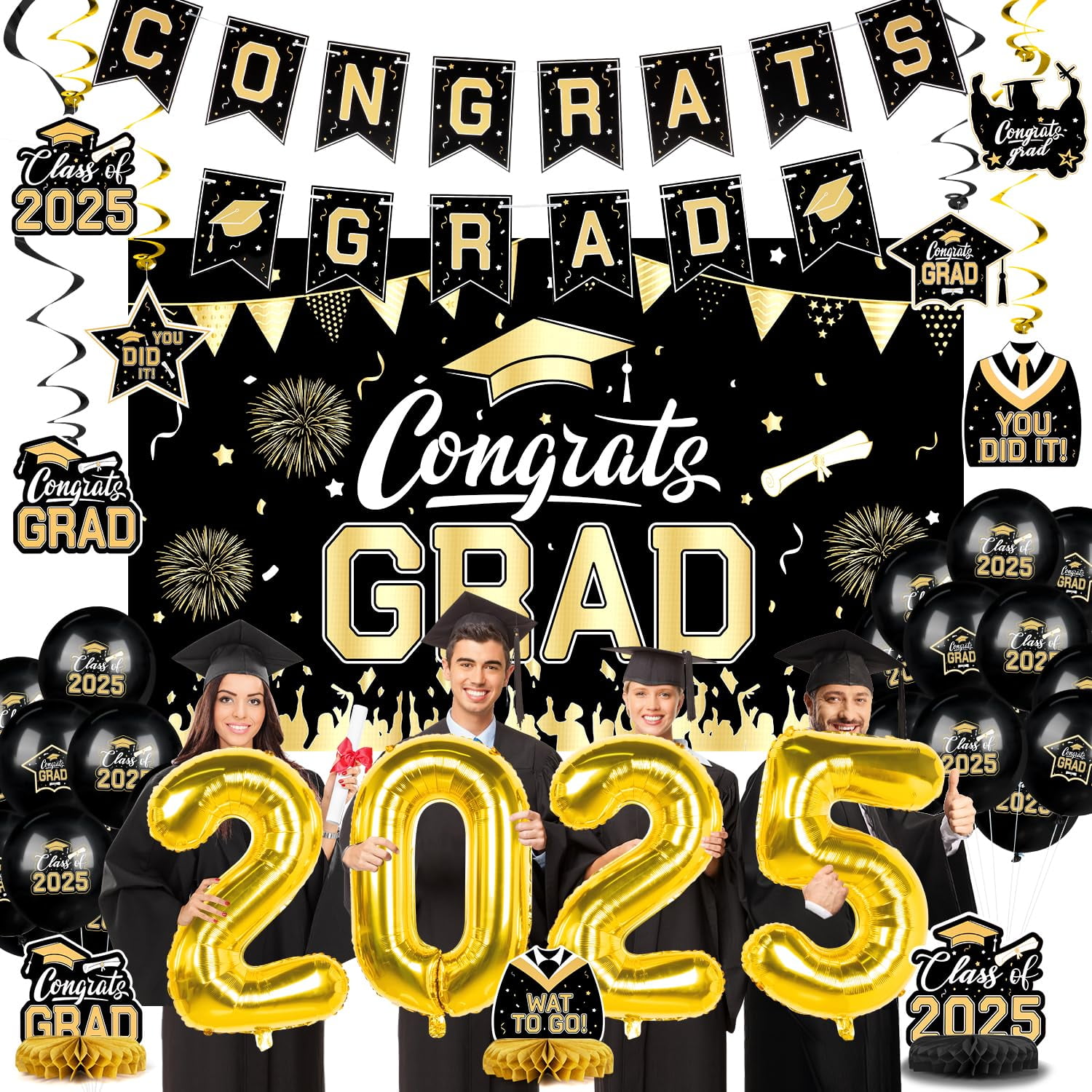 Graduation 2025 Gold SSF20 Themed, Graduation Party Class of 2025 ...