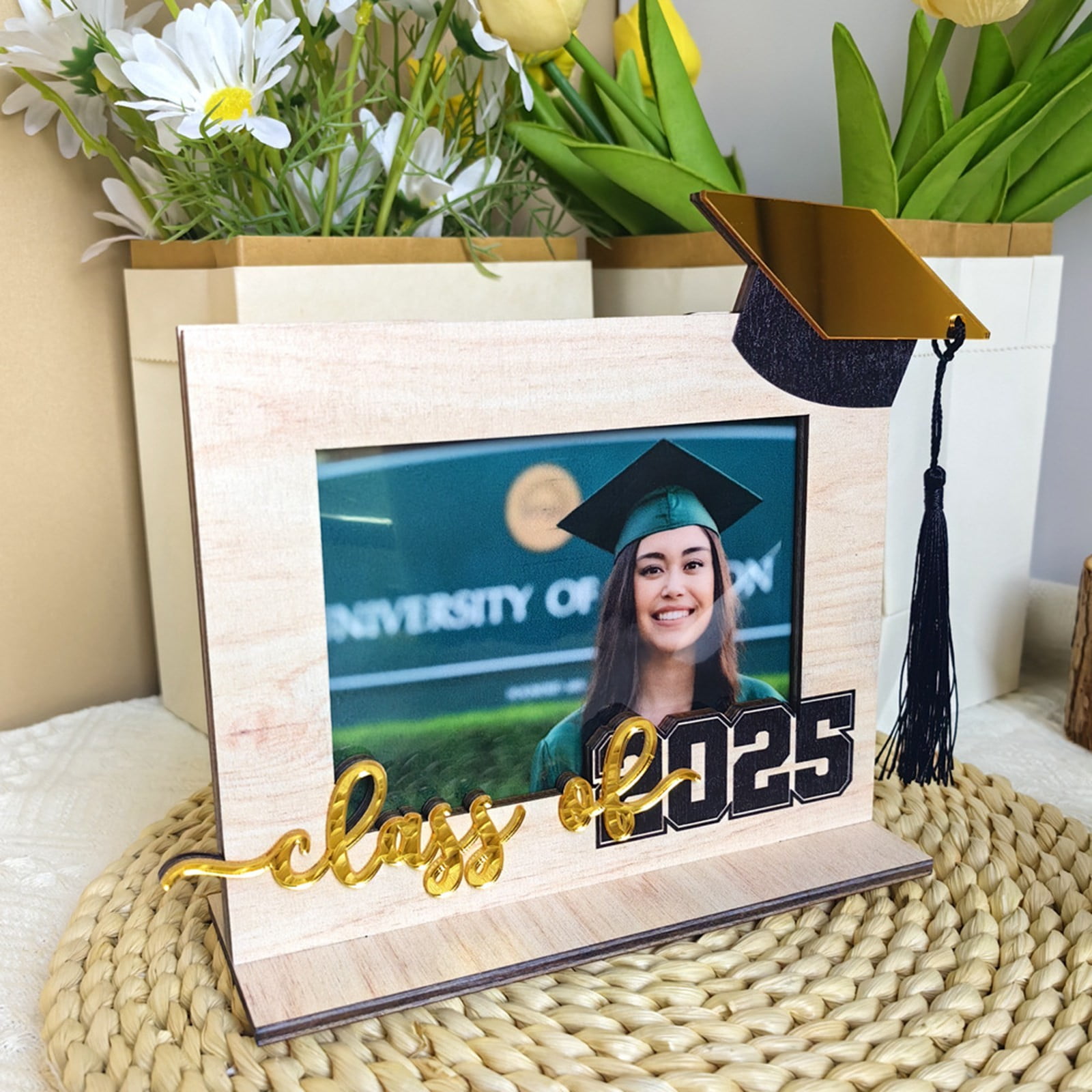 Graduation 2025 Wooden Photo Frame – Horizontal Desktop Ornament for ...