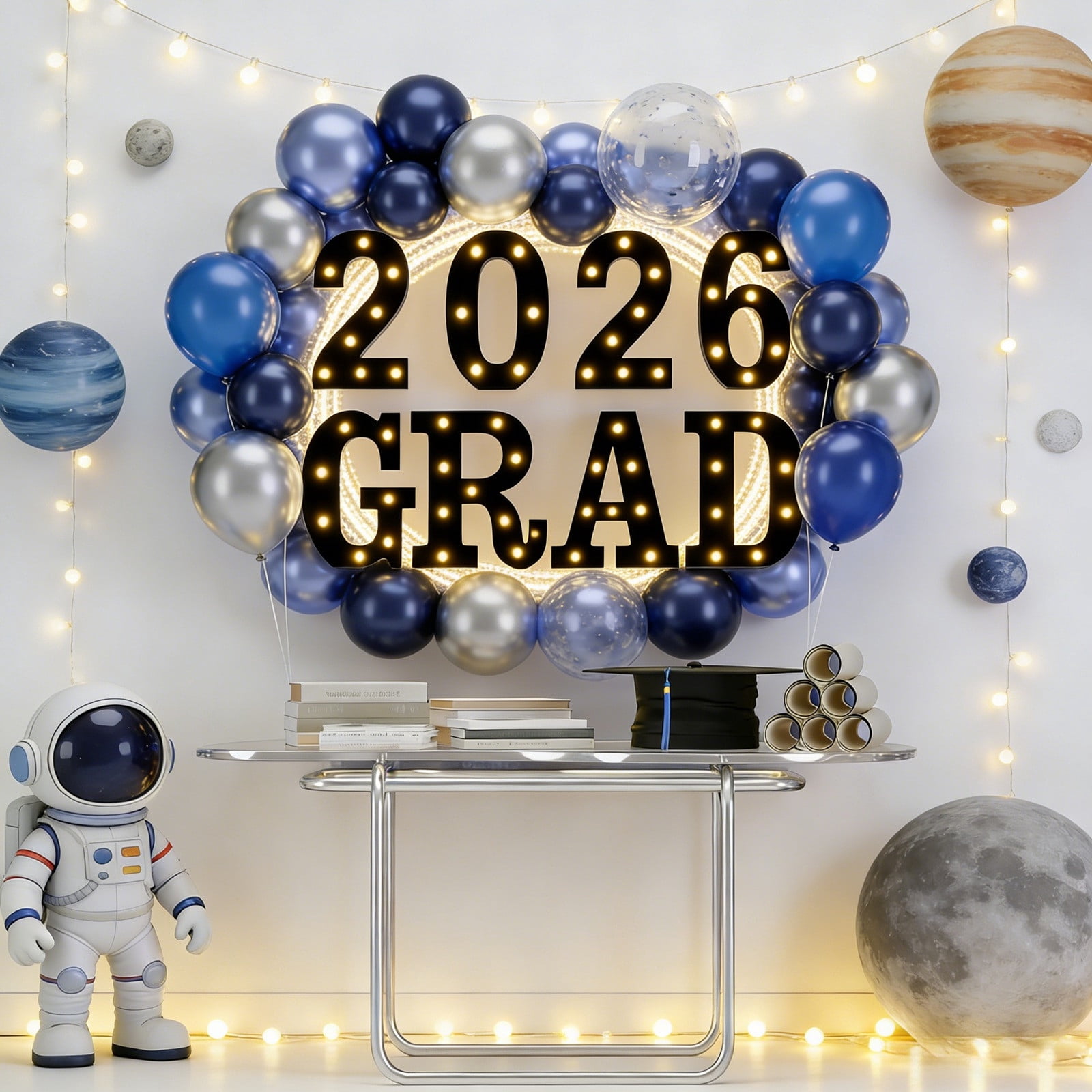 Graduation 2026 LED Long Marquee Light Up Letters 'Grad 2026 ...