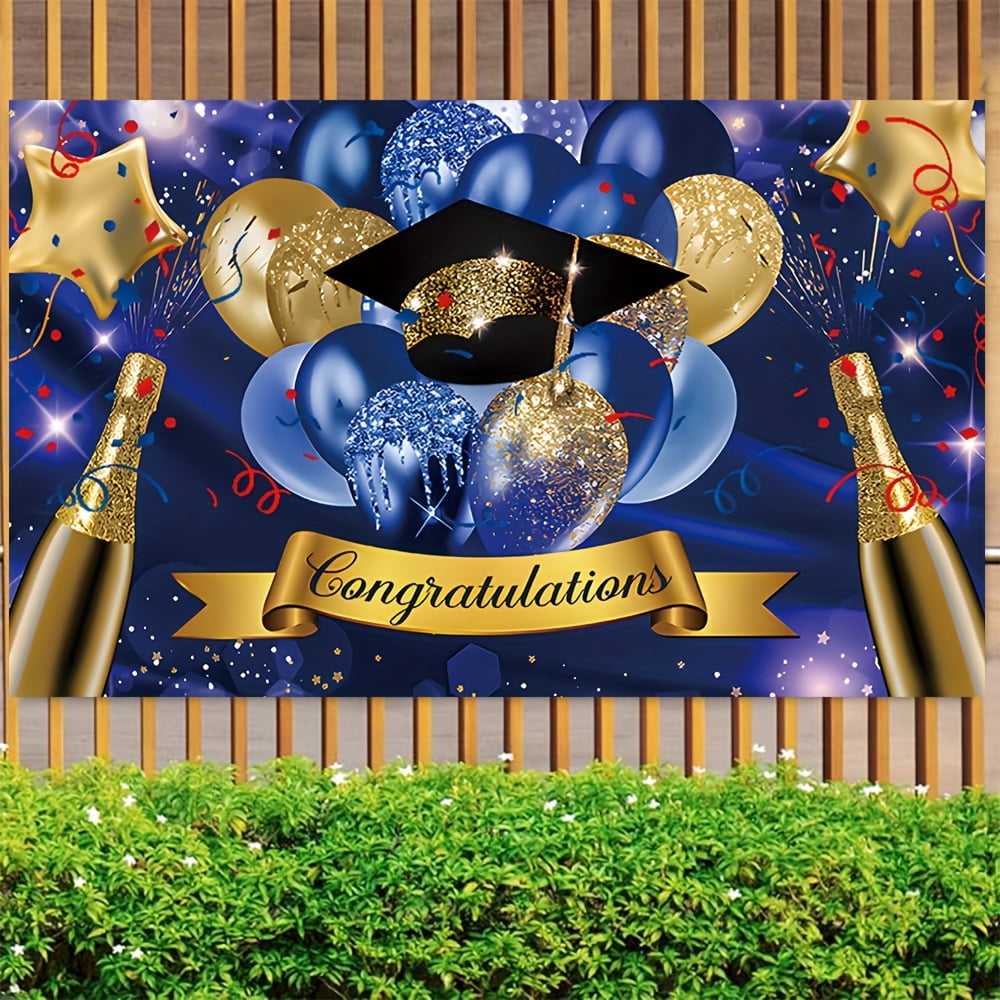Graduation Academic Cap Balloon Congratulations Graduation Backdrop ...