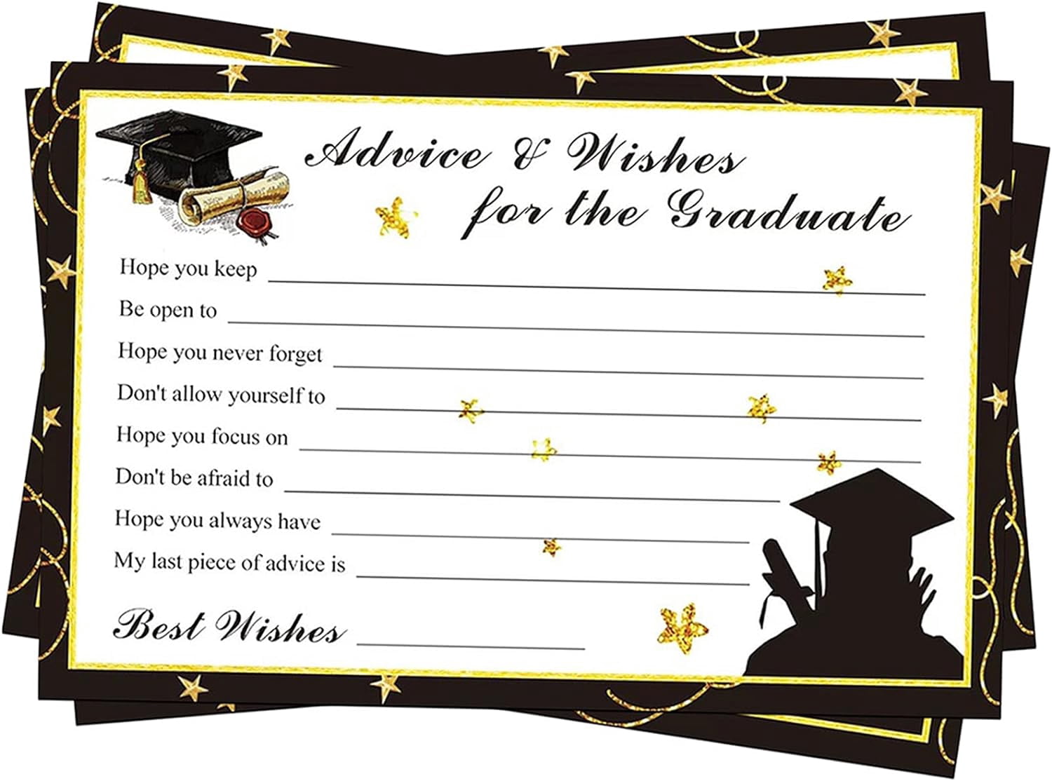 Graduation Advice Cards - 10PCS Graduation Party Supplies Advice for ...