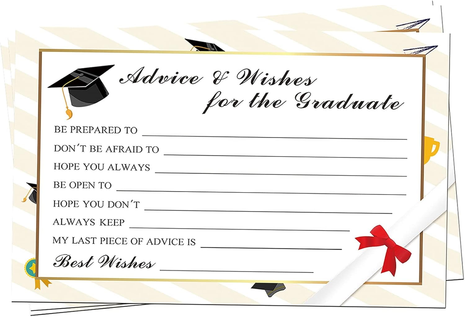 Graduation Advice Cards - 50-Pack Graduation Party Supplies 2025 Advice ...