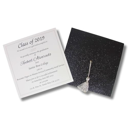 Graduation Announcements 2025, Glitter Graduation Cap Invitation ...