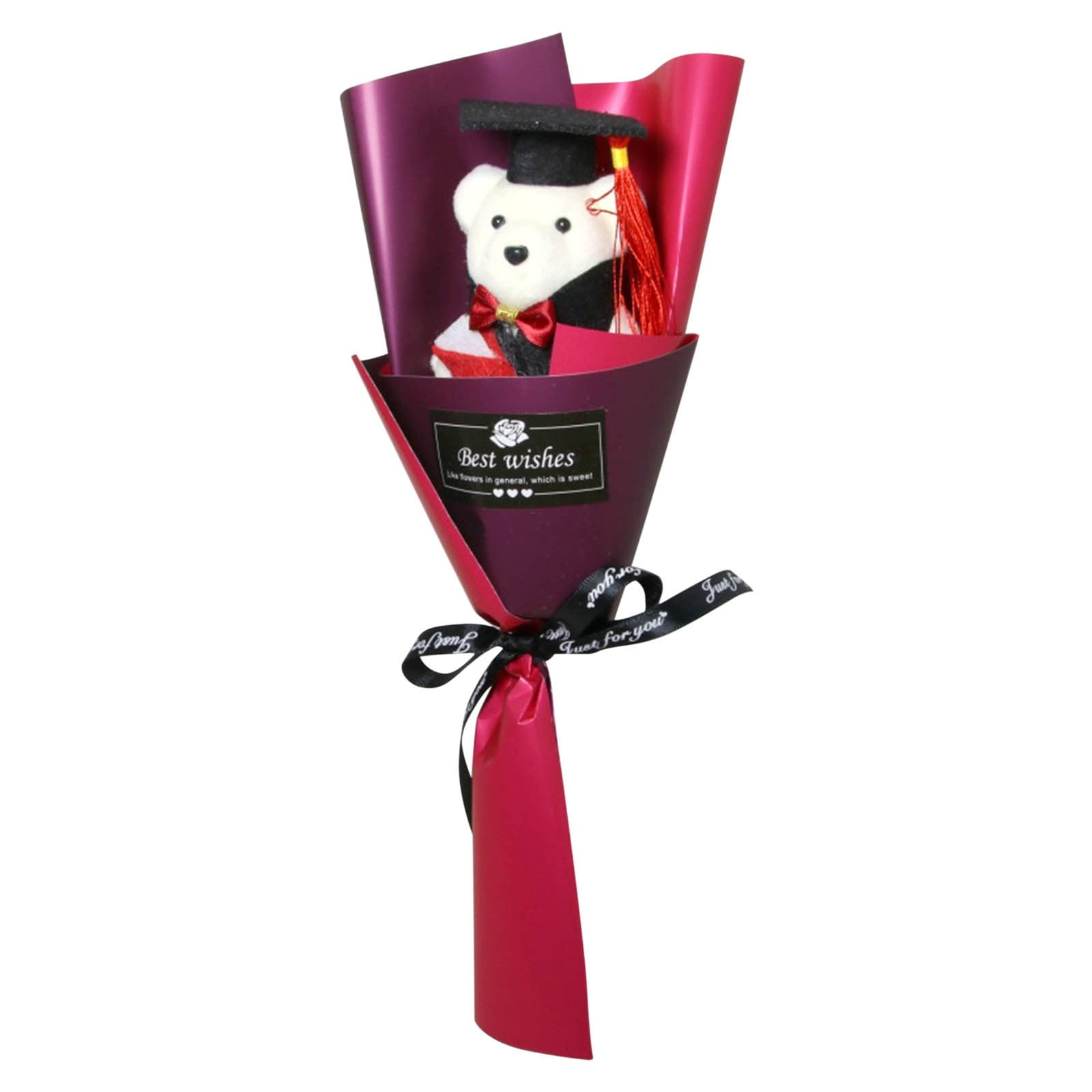 Graduation Artificial Flower Bouquet Mini Plush Graduation Bear Bouquet ...