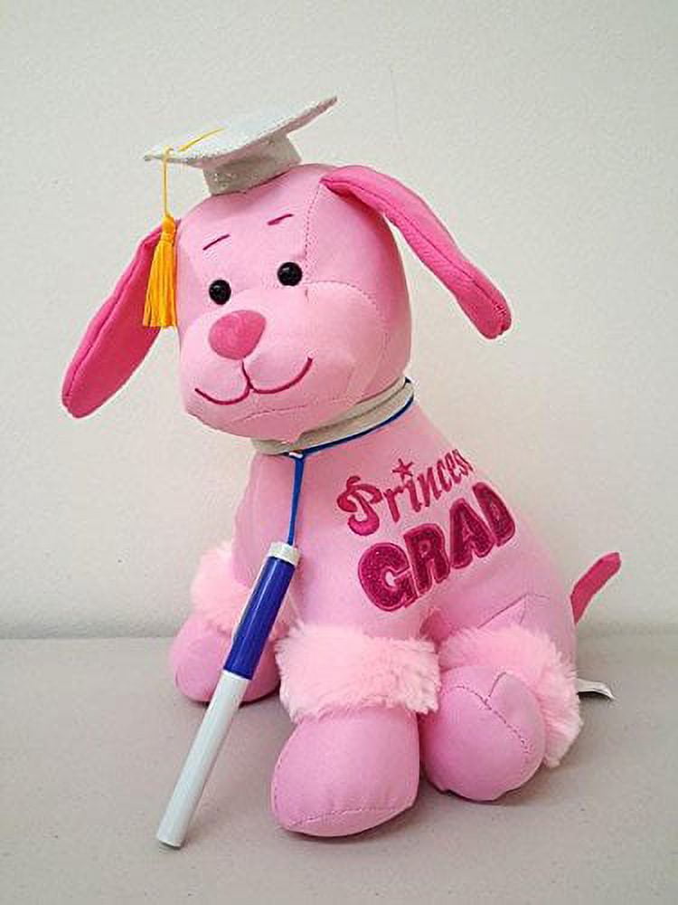 Graduation Autograph Dog with Cap - Princess Pink Dog - 10.5" inches ...