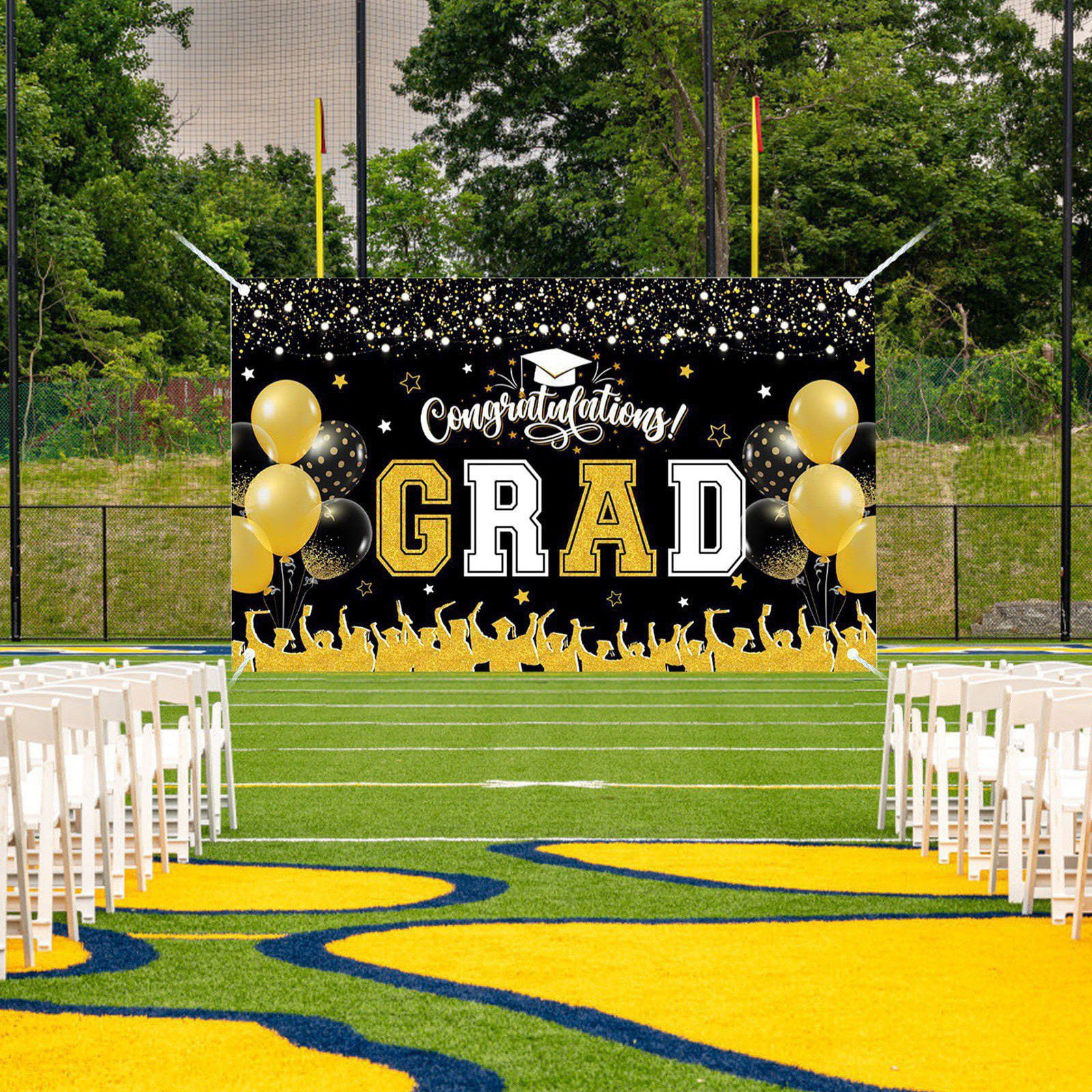 Graduation Backdrop 2025, 6x3.6 ft Large Graduation Banner Hanging ...