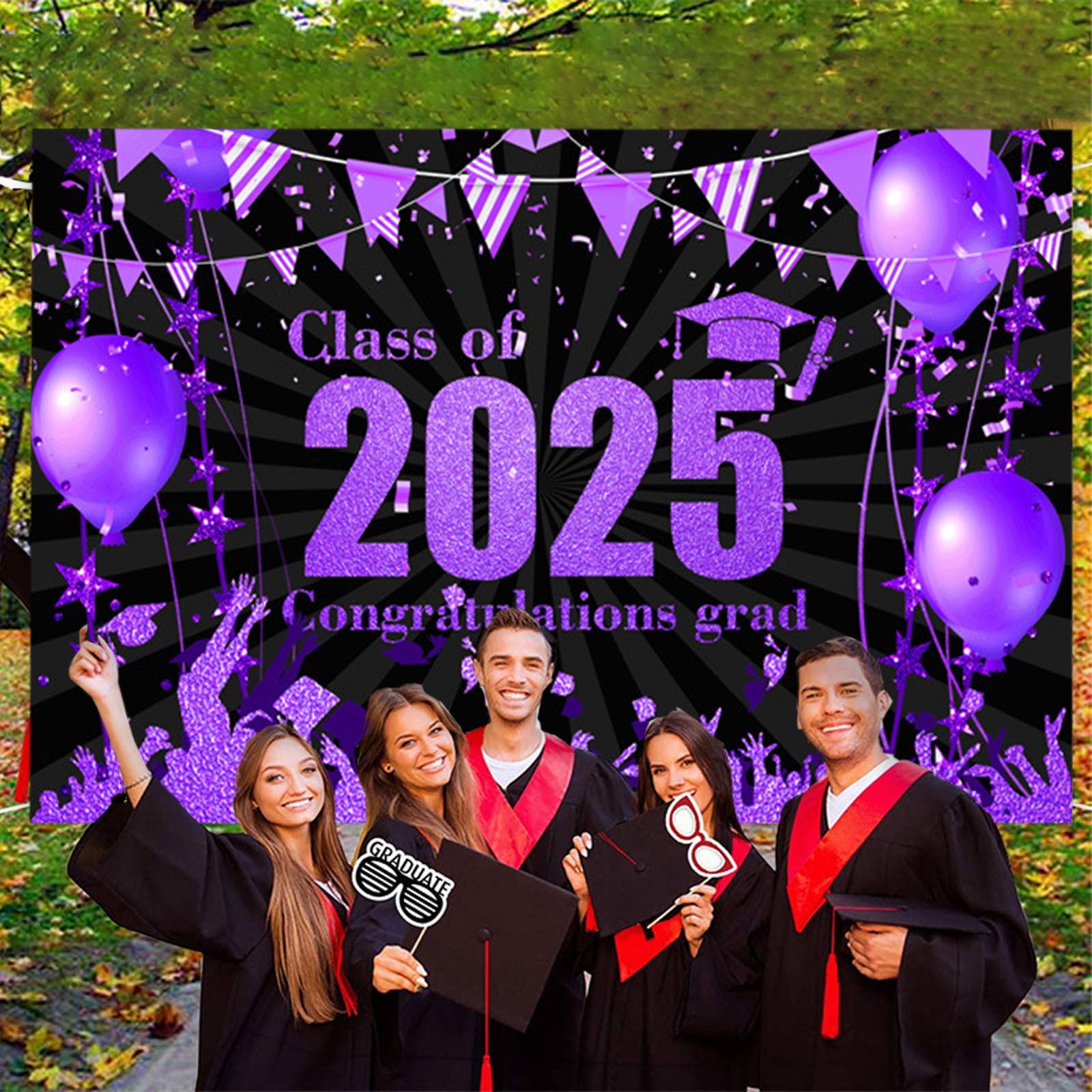 Graduation Backdrop, 2025 Graduation Decorations,Graduates Party ...