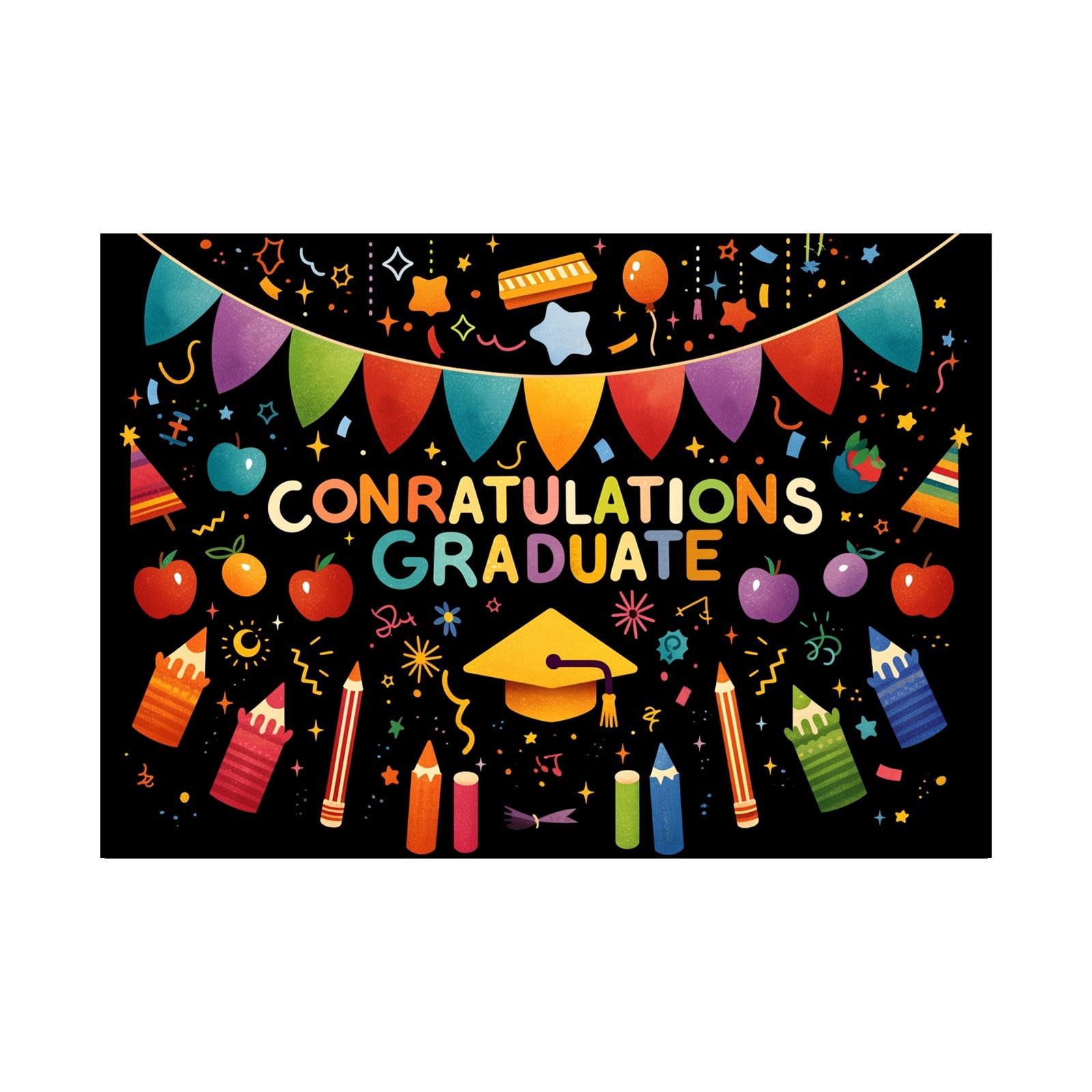 Graduation Backdrop 2026 Preschool Kindergarten Cartoon Photo ...