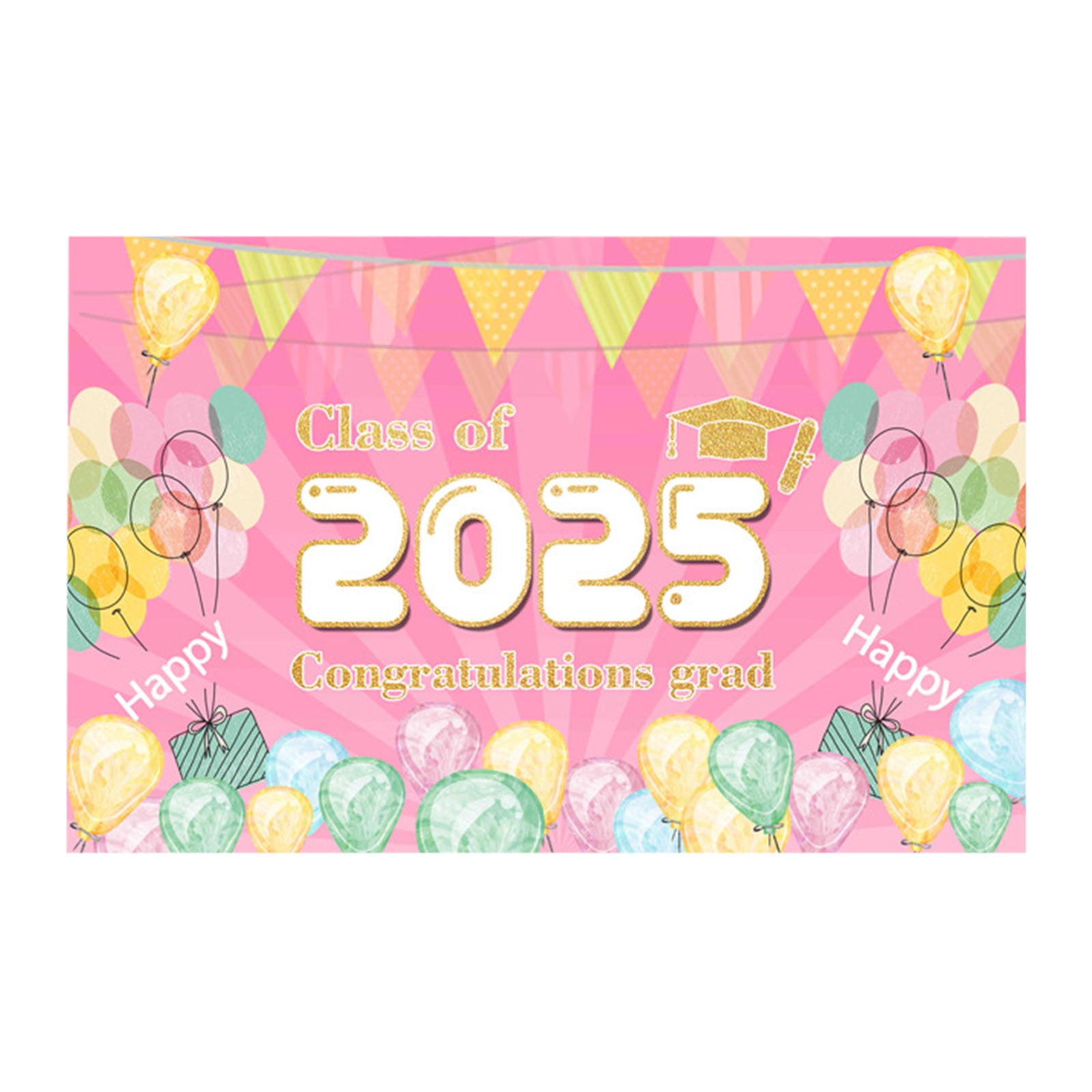 Graduation Backdrop 70.87x43.31in Polyester Photo Booth Decor | Wrinkle ...