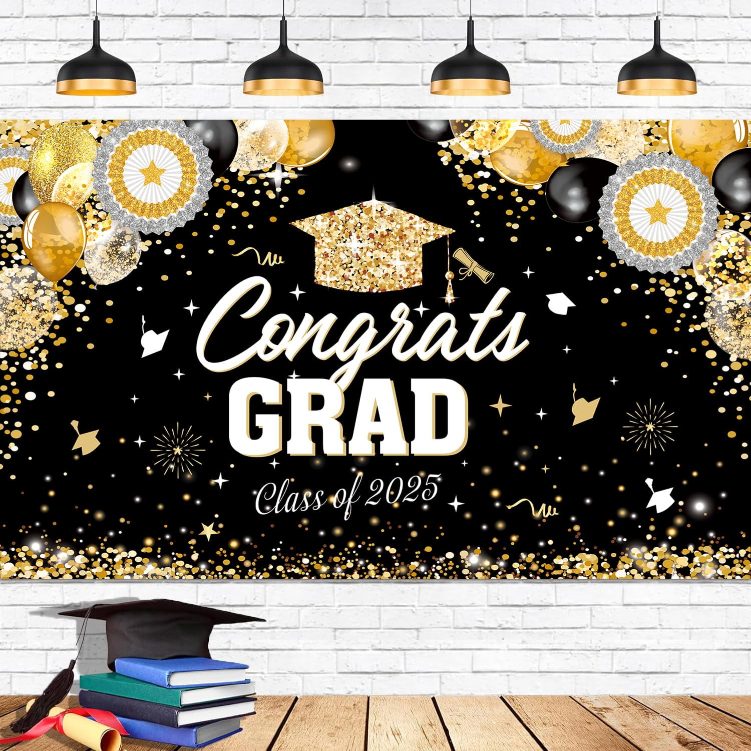 Graduation Backdrop Banner 2025, SSF20 Graduation Party Decorations ...