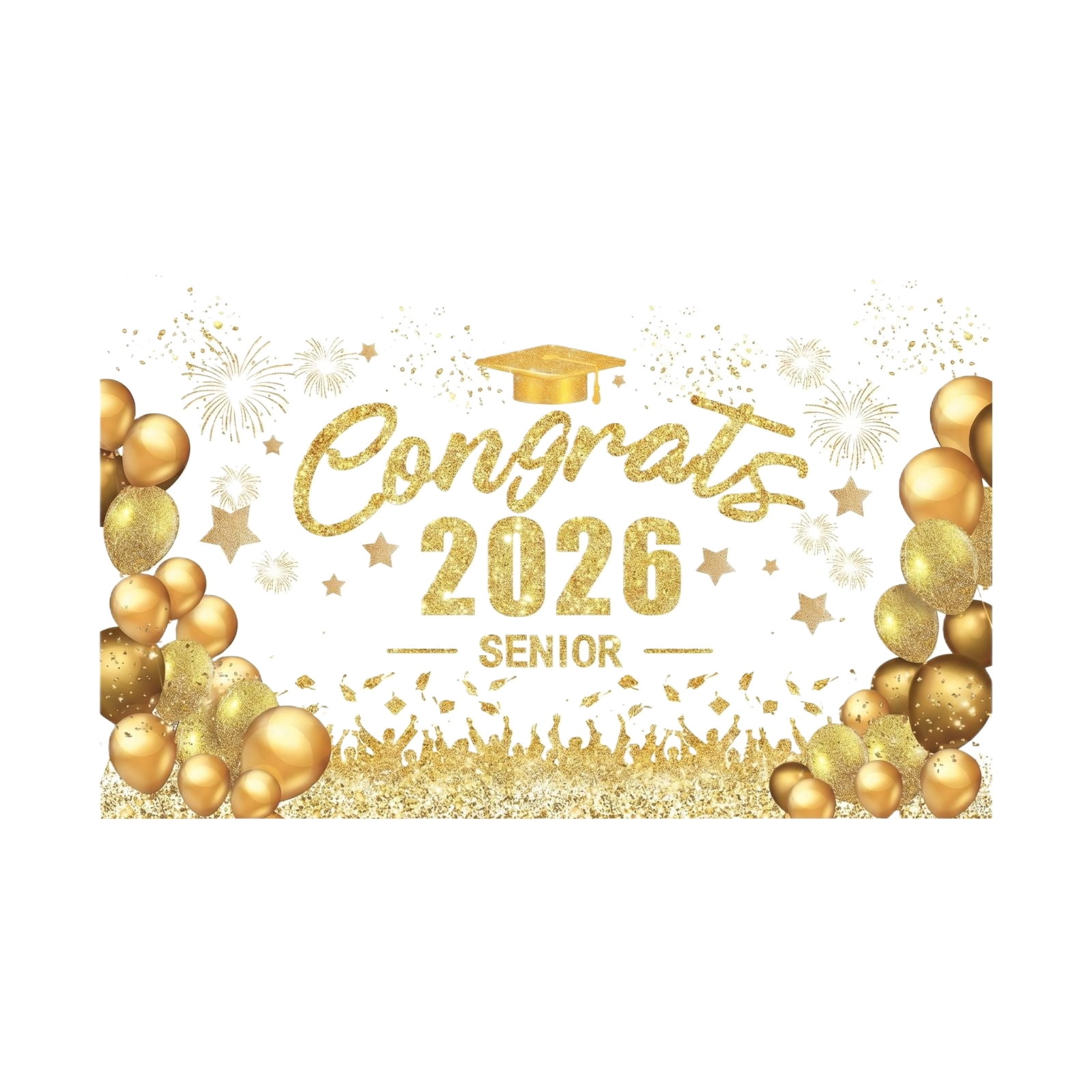 Graduation Backdrop Banner, Fabric Flag for Commencement Event Wall ...