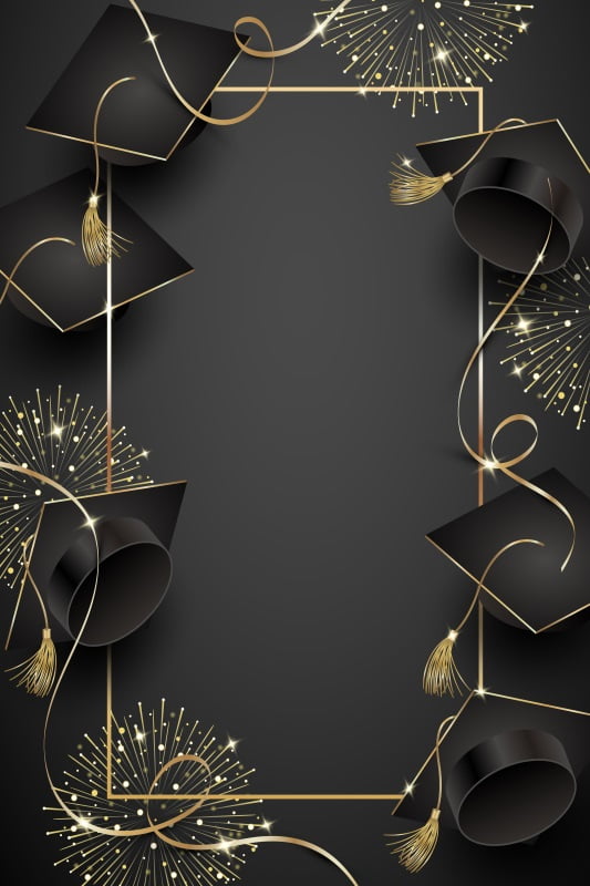 Graduation Backdrop Black Gold rations Congrats Grad Background 2024 ...
