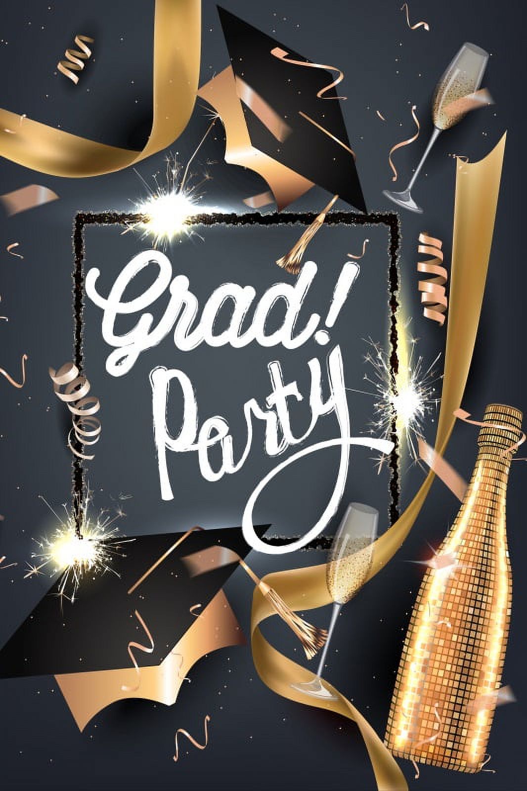 Graduation Backdrop Black Gold rations Congrats Grad Background 2024 ...