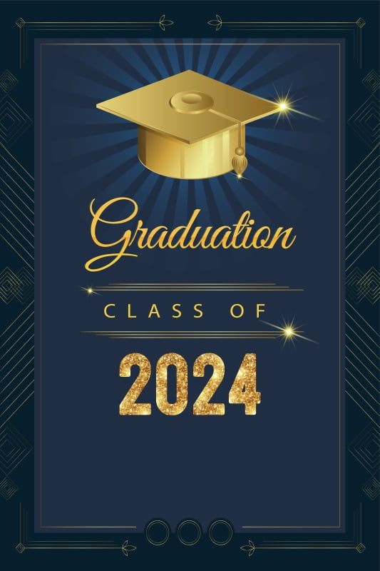 Graduation Backdrop Black Gold rations Congrats Grad Background 2024 ...