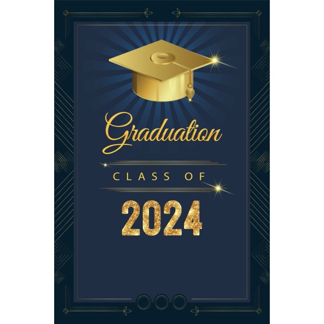 Graduation Backdrop Black Gold rations Congrats Grad Background 2024 ...