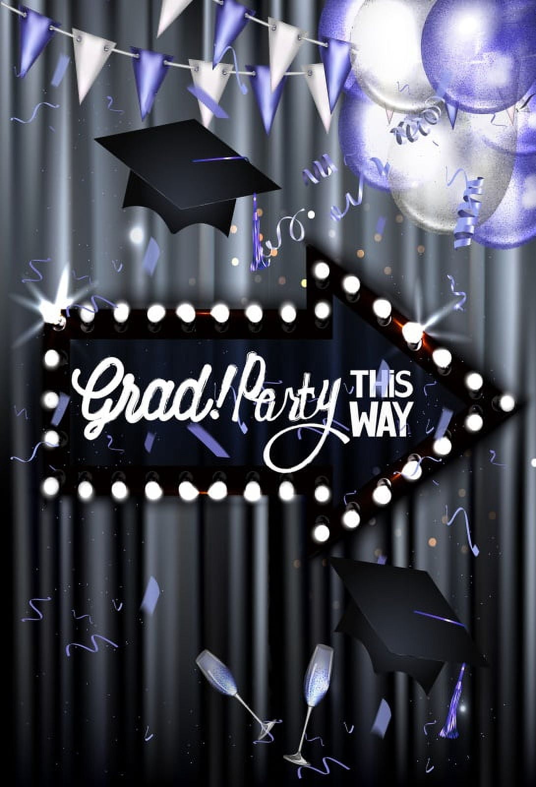 Graduation Backdrop Black Gold rations Congrats Grad Background 2024 ...