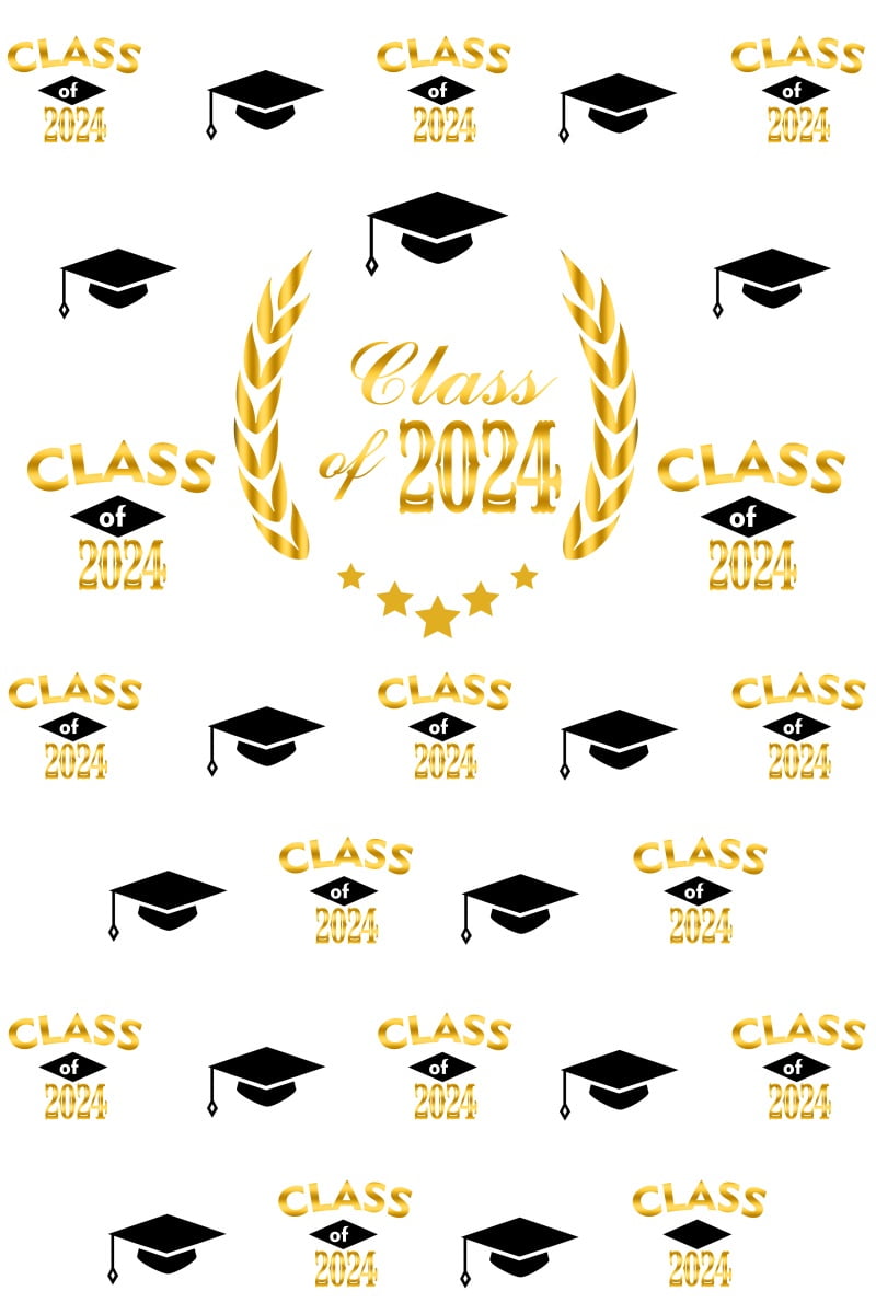 Graduation Backdrop Black Gold rations Congrats Grad Background 2024 ...
