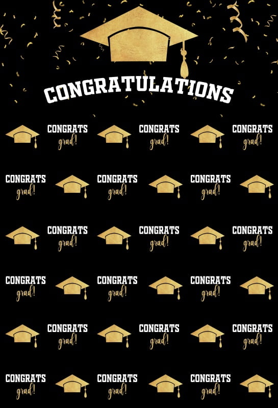 Graduation Backdrop Black Gold rations Congrats Grad Background 2024 ...