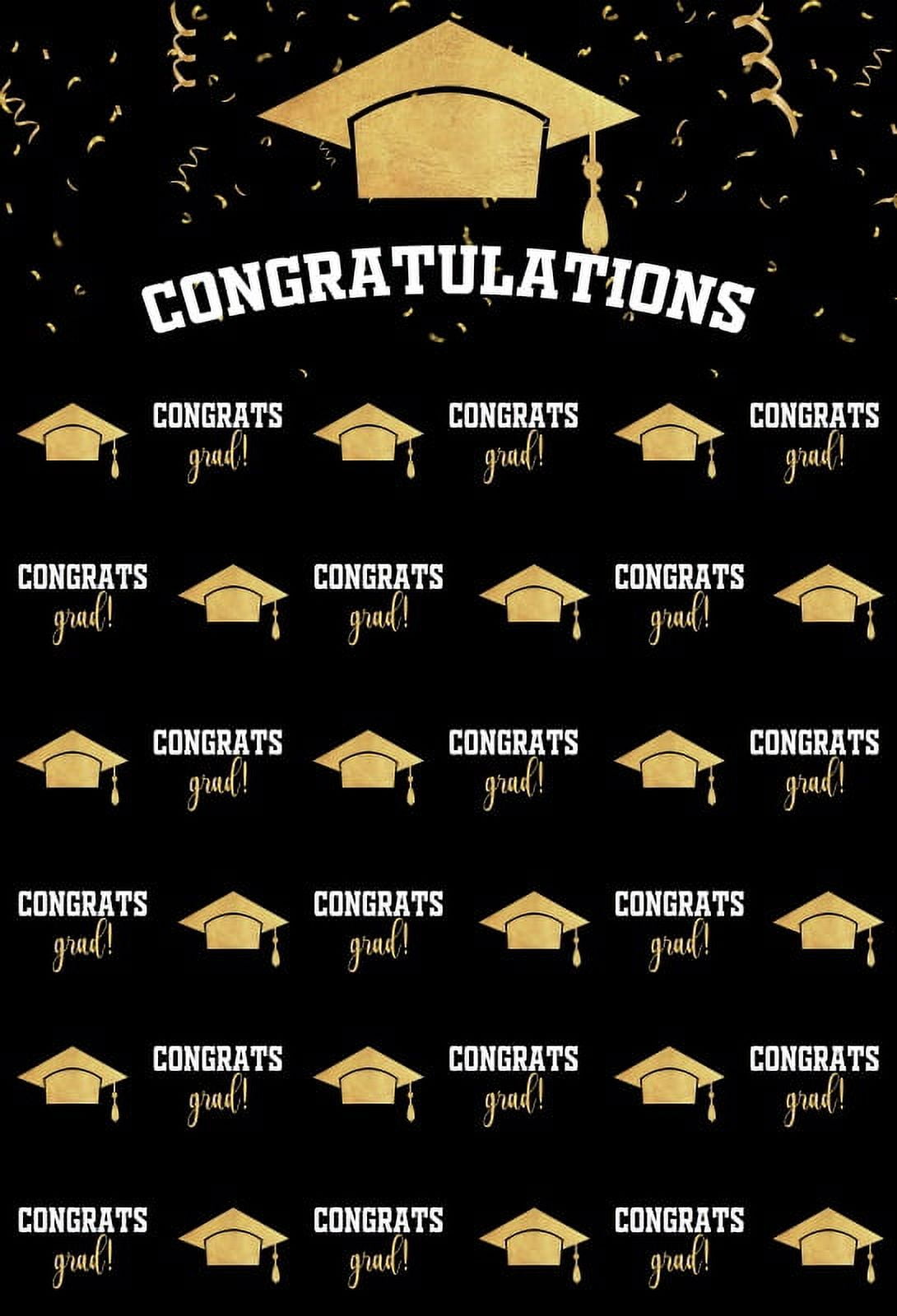 Graduation Backdrop Black Gold rations Congrats Grad Background 2024 ...