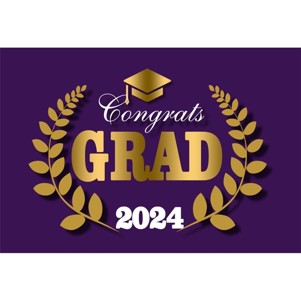 Graduation Backdrop Black Gold rations Congrats Grad Background Fabric ...