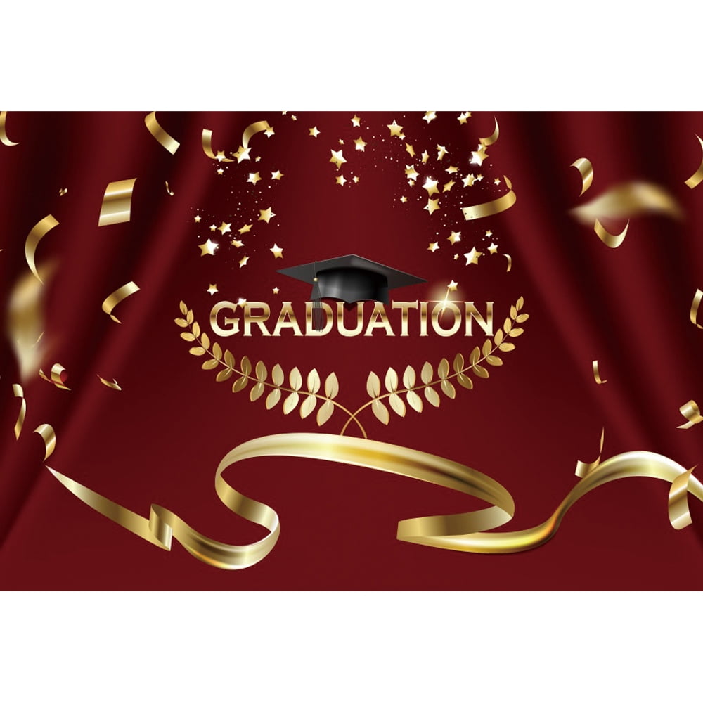 Graduation Backdrop Black Gold rations Congrats Grad Background Fabric ...