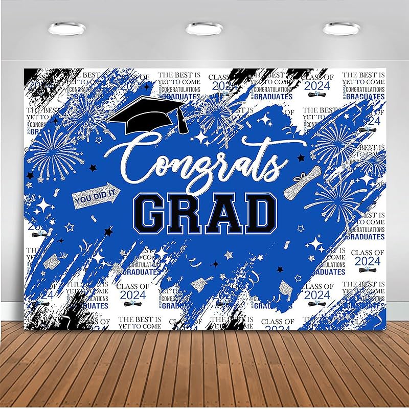 Graduation Backdrop Congrats Grad Graduate Party Decorations Background ...