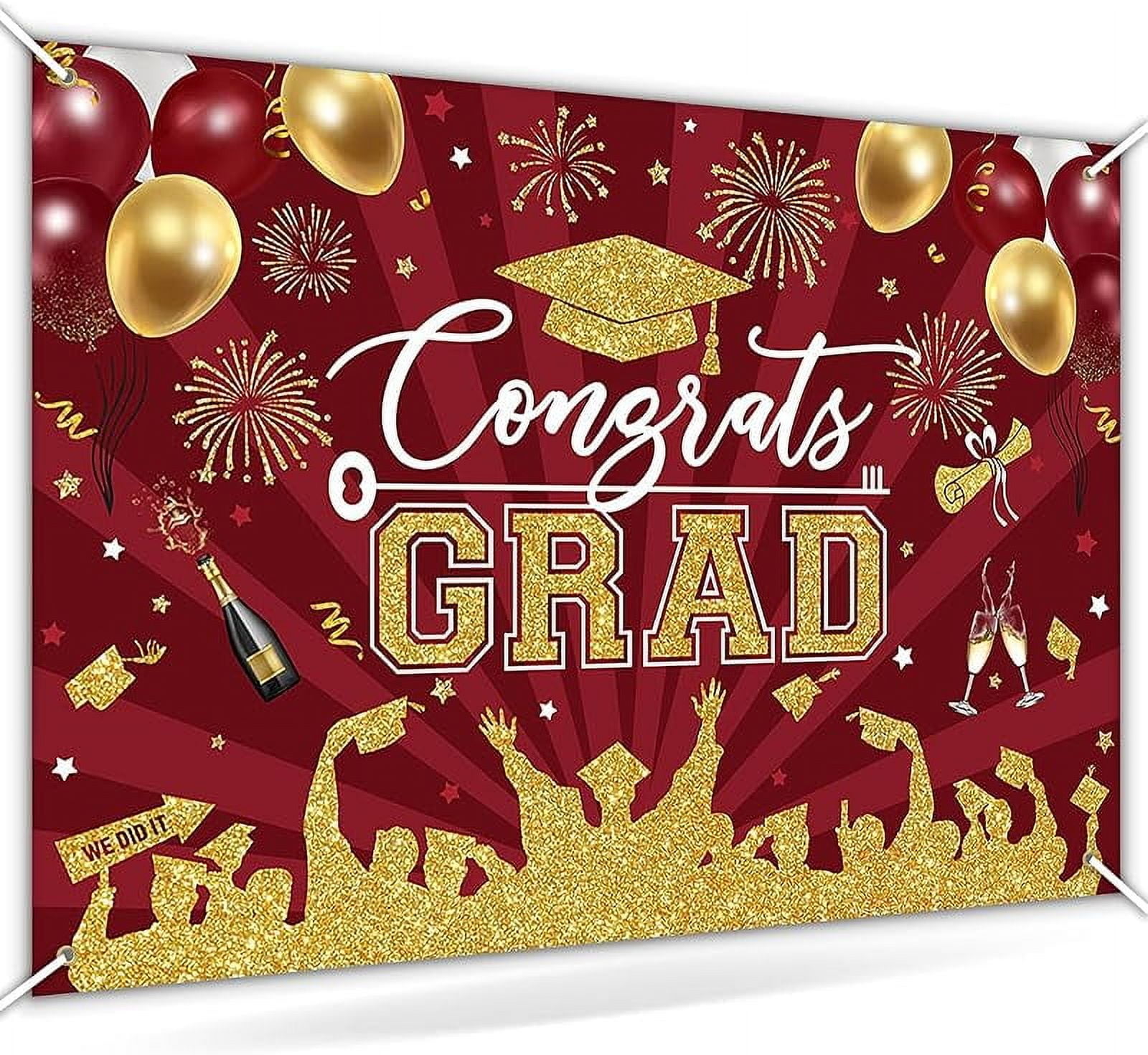 Graduation Backdrop Congrats Grad Graduation Party Decorations Class of 2025 Photoshoot ...