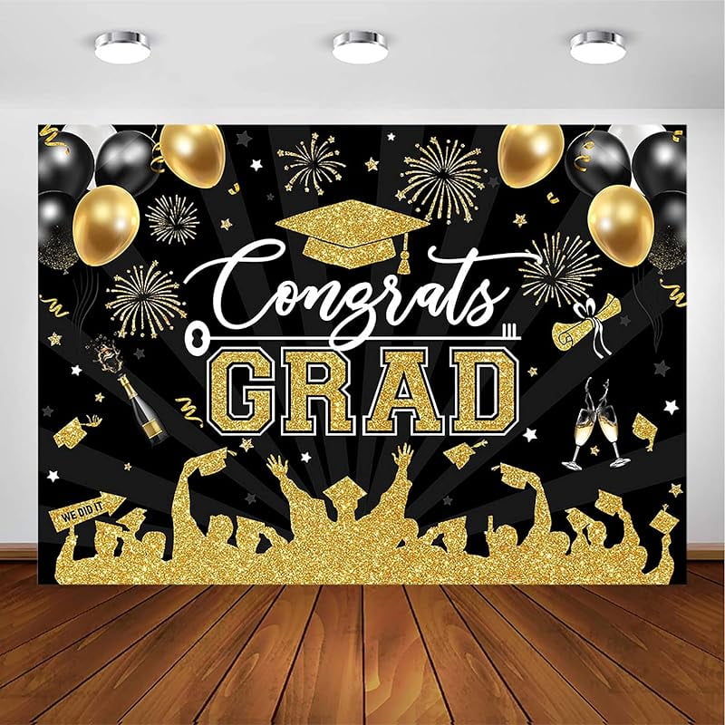 Graduation Backdrop Congrats Grad Graduation Party Decorations Class of ...