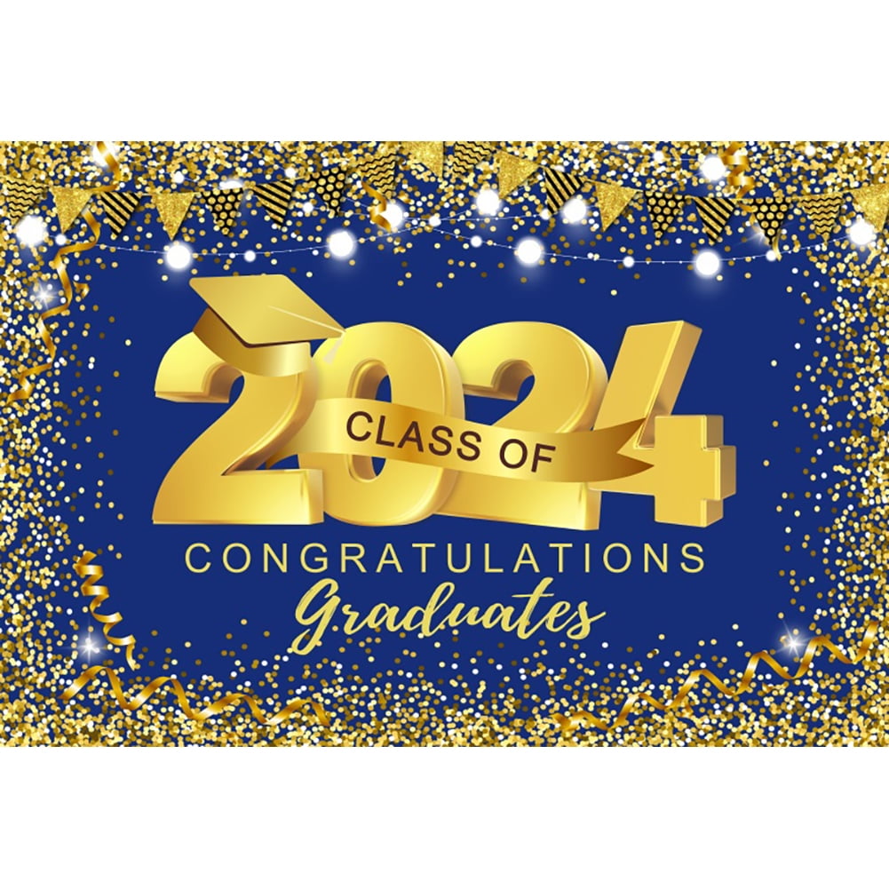 Graduation Backdrop Congratulations Graduates Hats Golden Light Bokeh ...