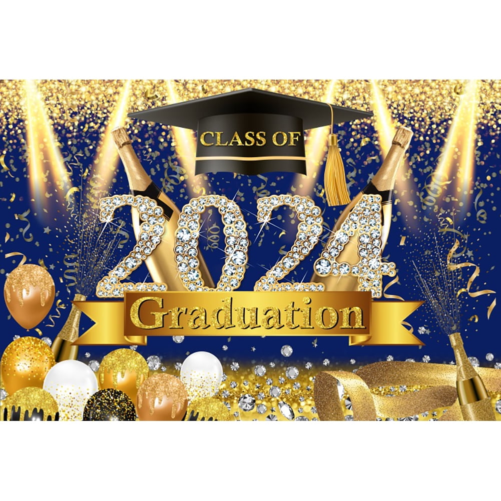 Graduation Backdrop Congratulations Graduates Hats Golden Light Bokeh ...