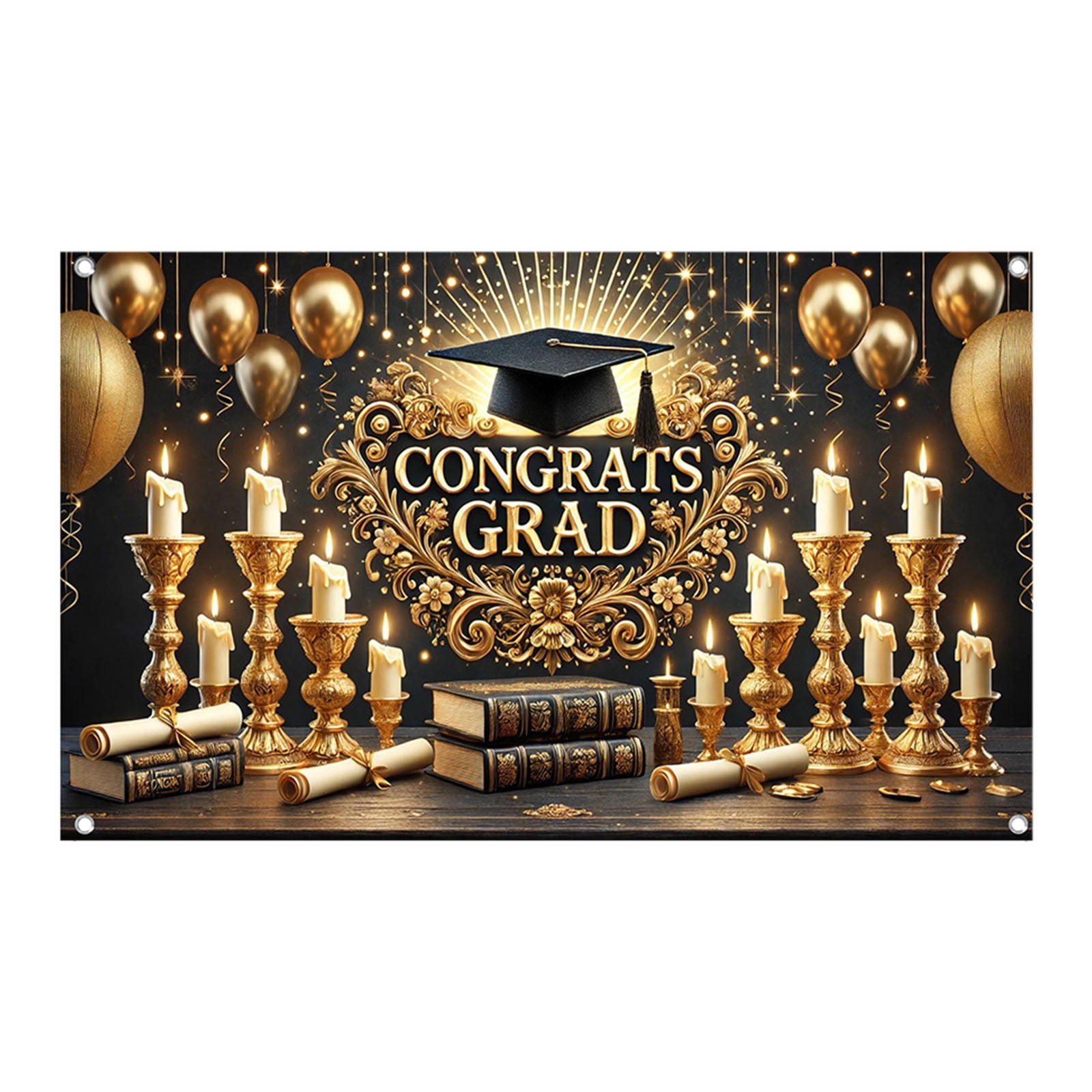 Graduation Backdrop Decorations - 70.87x43.31in Wrinkle-Resistant ...