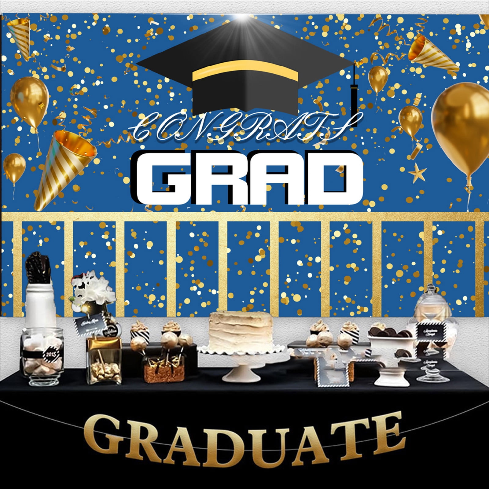 Graduation Backdrop Decorations Congrats Grad Banner for 2025 Ceremony ...