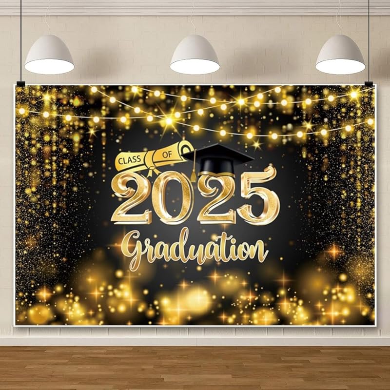 Graduation Backdrop Gold 2025 Graduation Photography Background Class ...