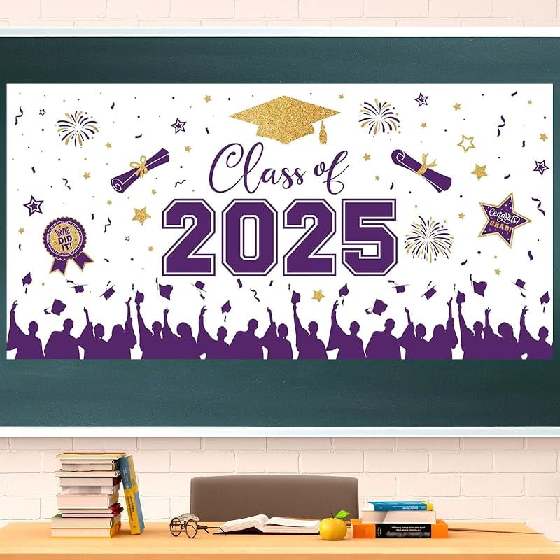 Graduation Backdrop Graduation Decorations 2025 Congrats Grad Backdrop ...