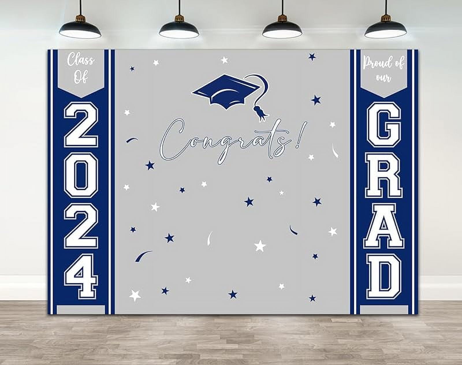 Graduation Backdrop Green Black Congrats Grad Party Supplies ...