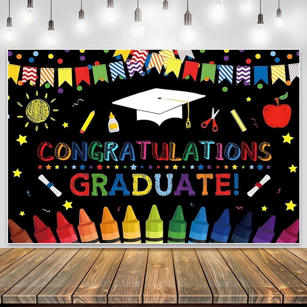 Graduation Backdrop Kindergarten Congrats Grad Preschool Class of 2024 ...