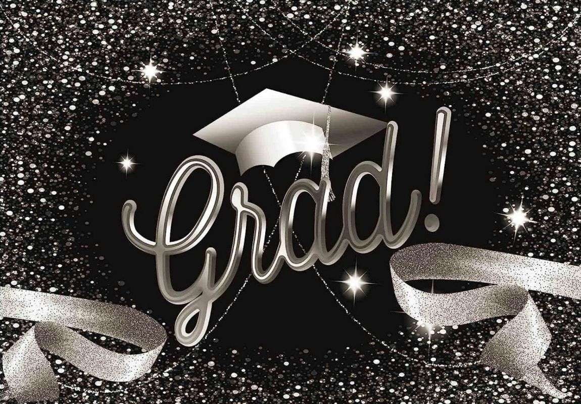 Graduation Backdrop Neon You Did It Congratulations Graduates Colorful ...