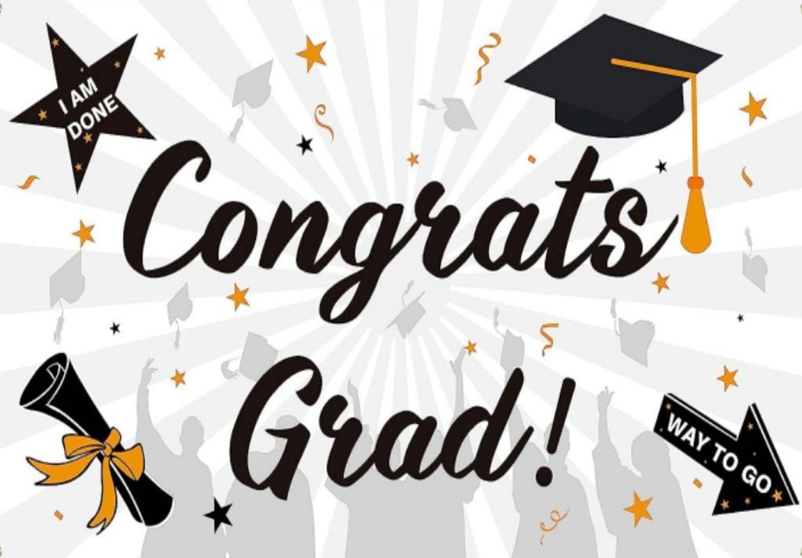 Graduation Backdrop Neon You Did It Congratulations Graduates Colorful ...