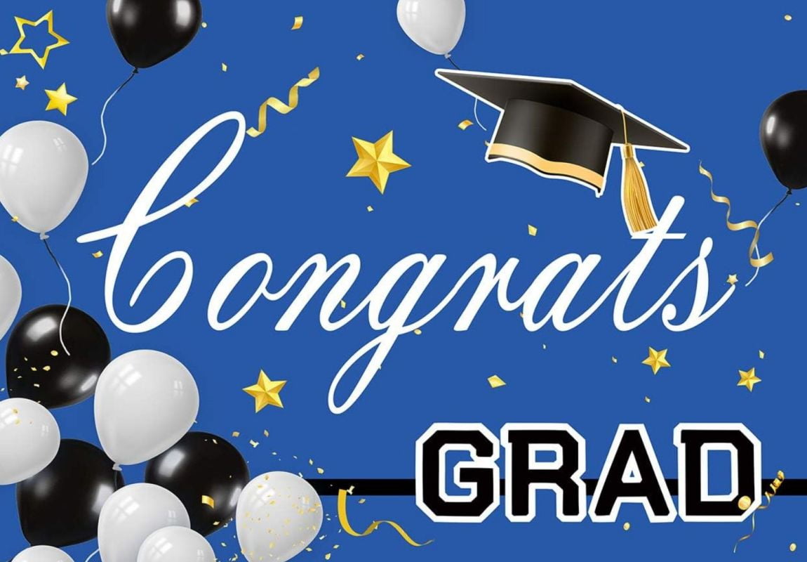 Graduation Backdrop Neon You Did It Congratulations Graduates Colorful ...