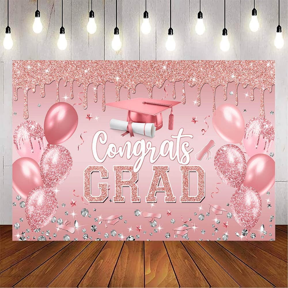 Graduation Backdrop Pink Rose Gold Congrats Grad Backdrop for ... Graduation Backdrop Pink Rose Gold Congrats Grad Backdrop for ...